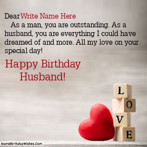 Name Wishes For Husband Birthday With Love